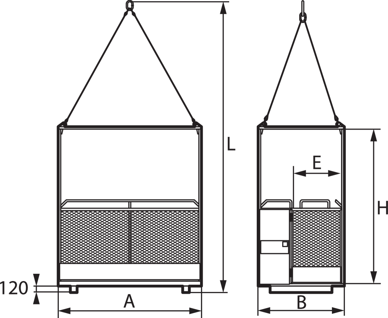 Kosz do żurawi dźwigów typ BK-500 / BK-1000 / BK-1000